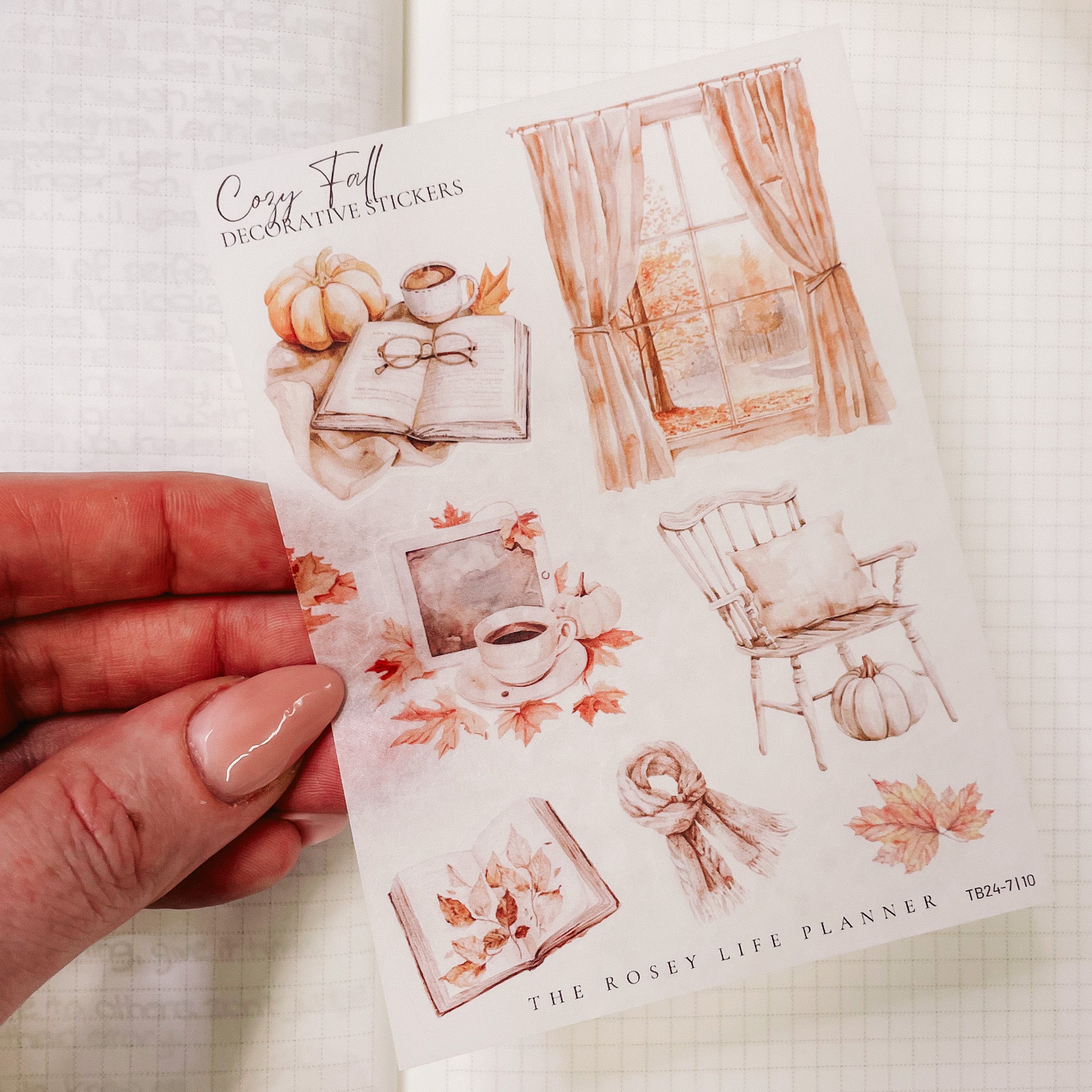 COZY FALL COLLECTION | DECO STICKERS | SH 10 | CLEAR MATTE – theroseylifeplanner
