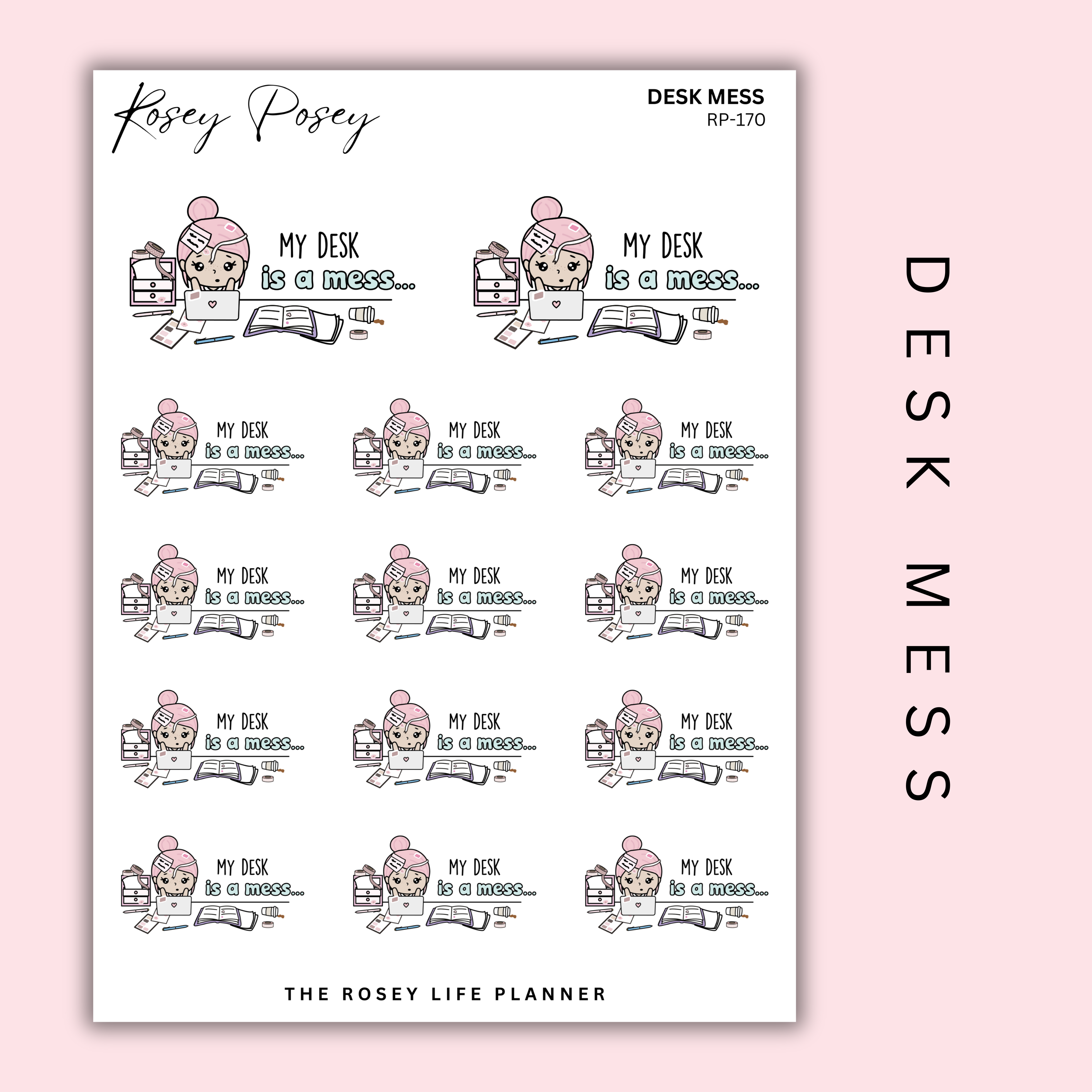 DESK MESS | ROSEY POSEY | CLEAR MATTE & MATTE | RP-170 ...