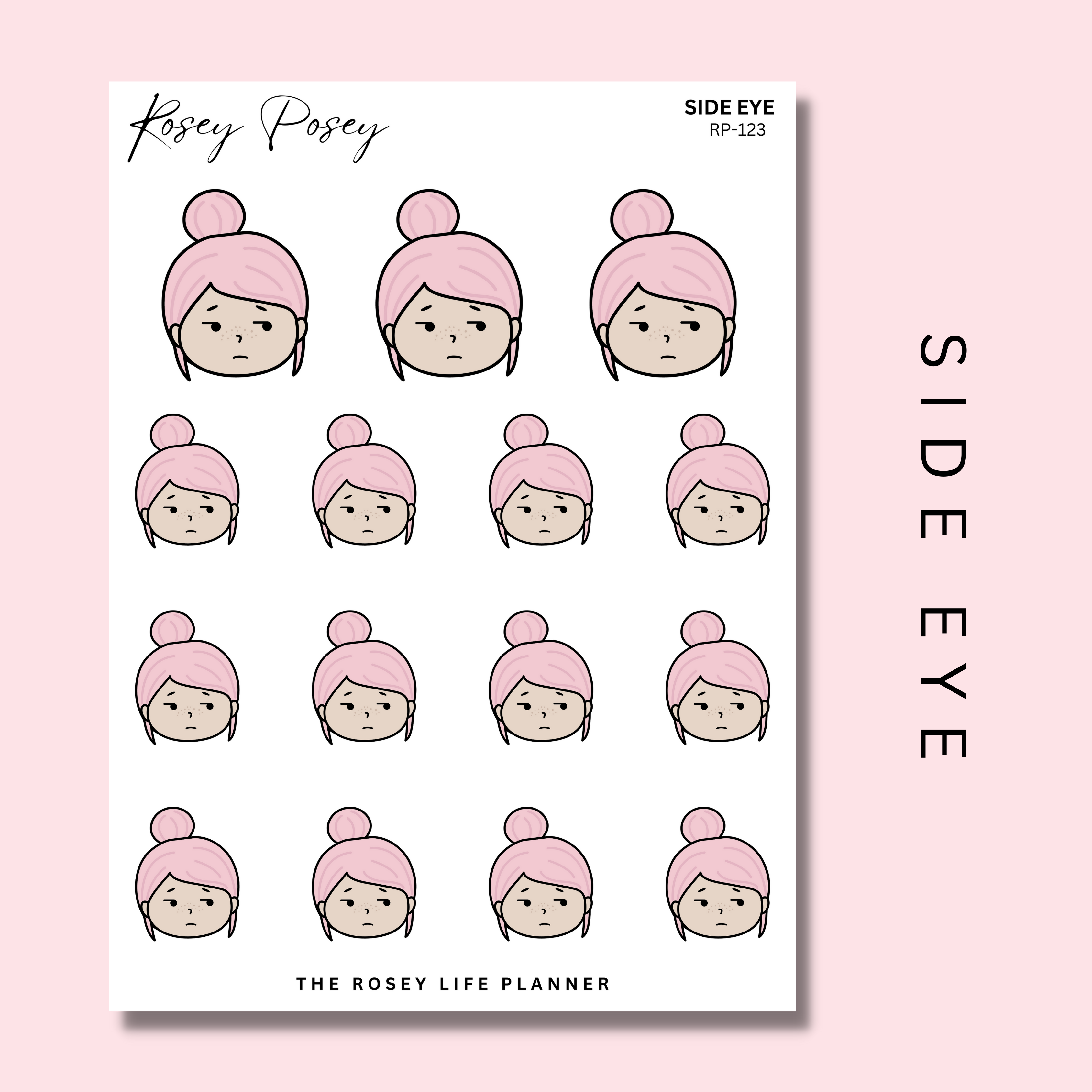 SIDE EYE | ROSEY POSEY | CLEAR MATTE & MATTE | RP-123 – theroseylifeplanner