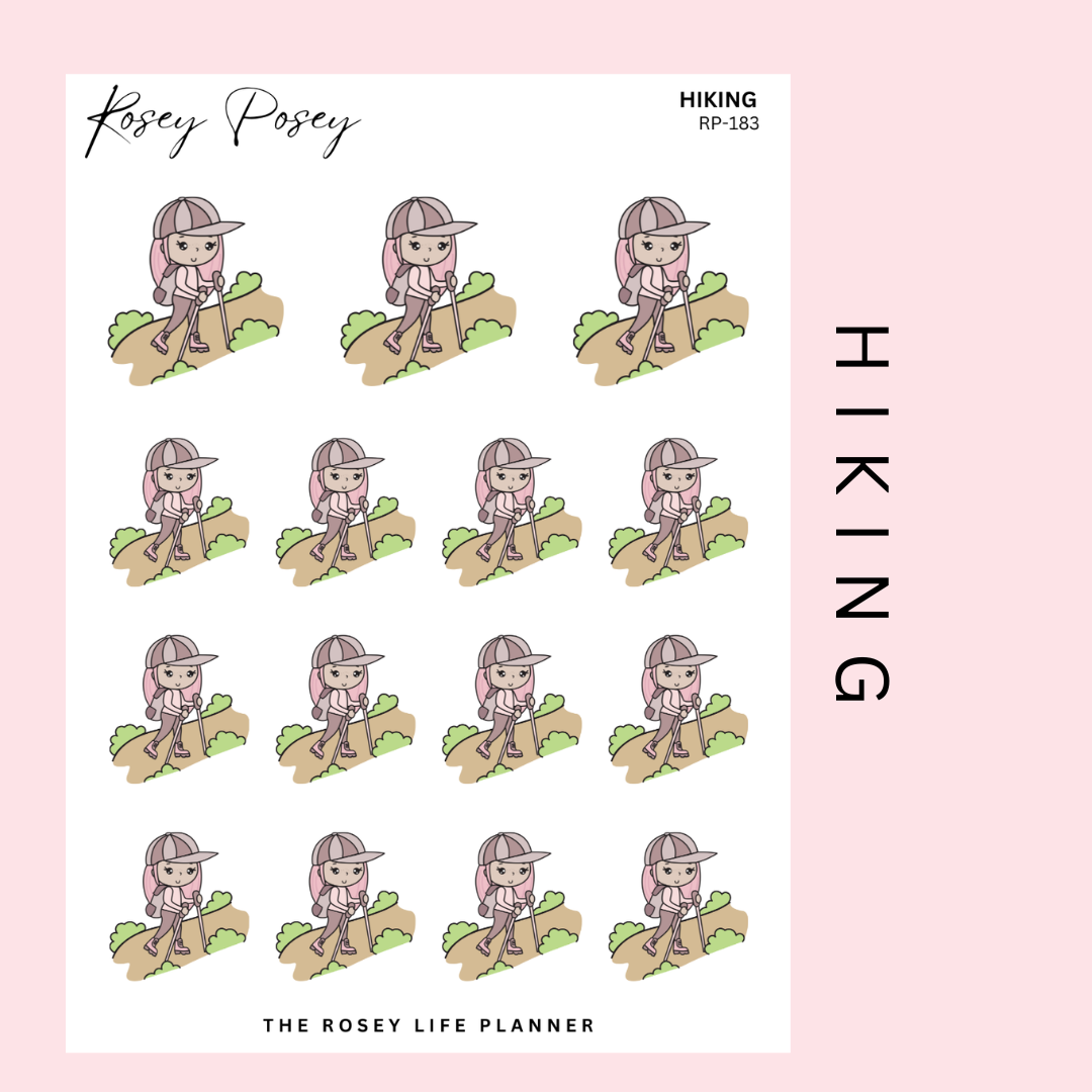 HIKING | ROSEY POSEY | CLEAR MATTE & MATTE | RP-183 – theroseylifeplanner