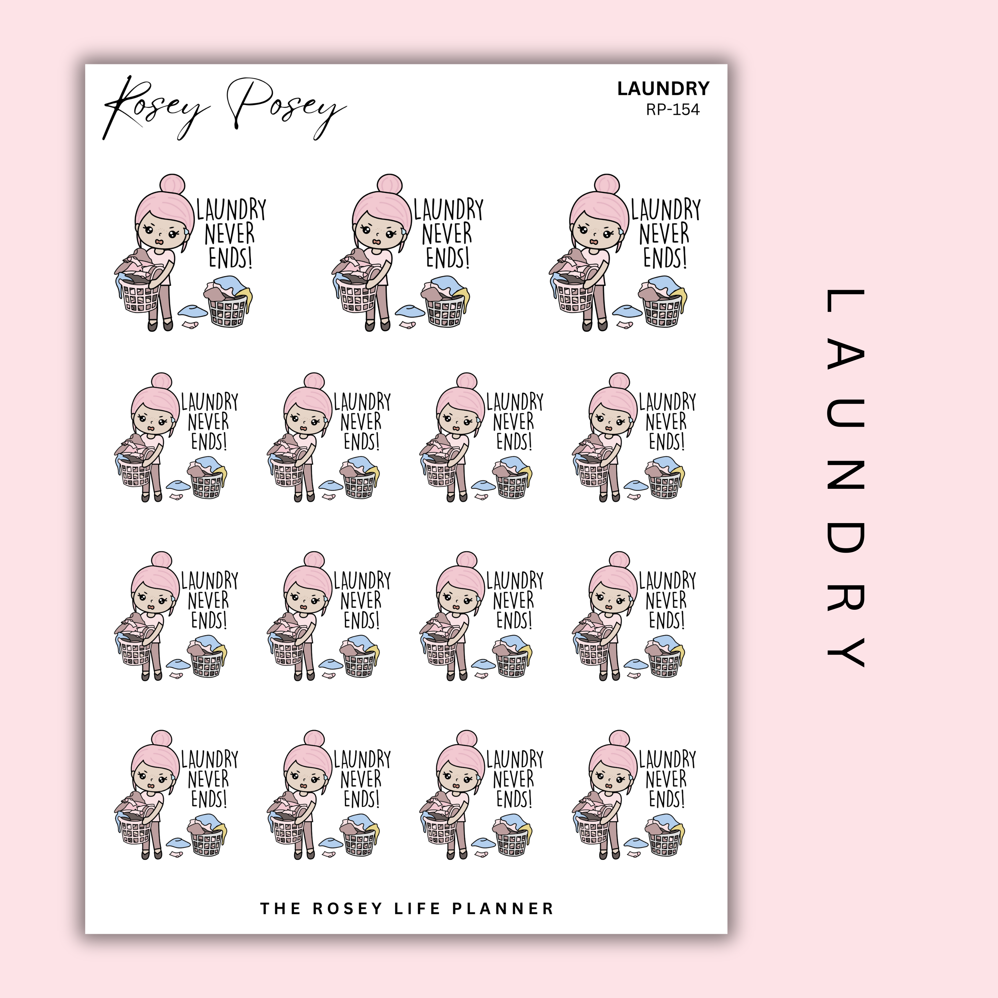 LAUNDRY | ROSEY POSEY | CLEAR MATTE & MATTE | RP-154 – theroseylifeplanner
