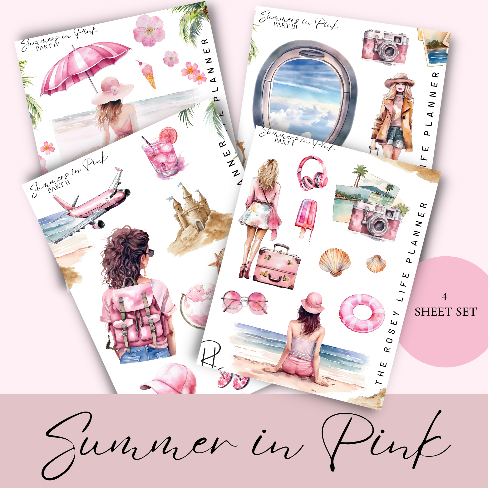 SUMMER IN PINK COLLECTION | DECO STICKERS | Clear Matte ...