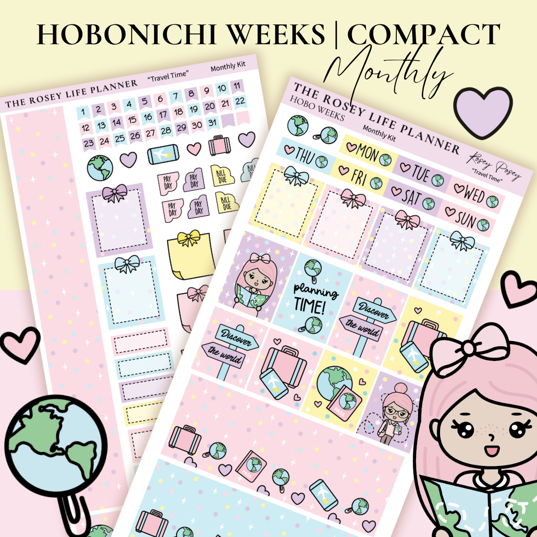 STICKER KIT | Travel | MONTHLY | COMPACT- HOBONICHI WEEKS - A6 - PASSP ...