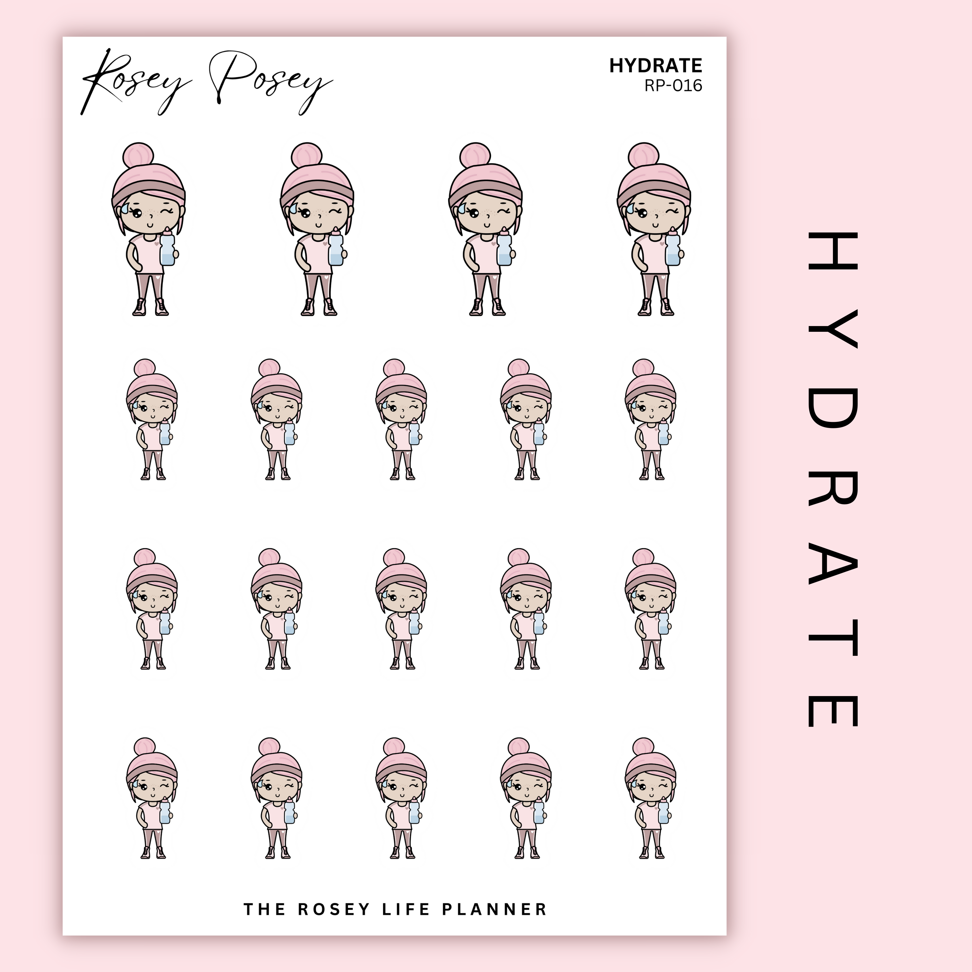 HYDRATE | ROSEY POSEY | CLEAR MATTE & MATTE | RP-016 – theroseylifeplanner