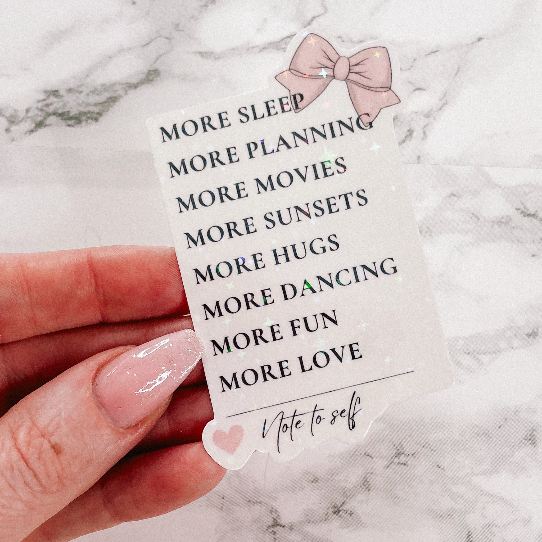 Holographic Sparkles | DIE CUT STICKER | More Self Care ...