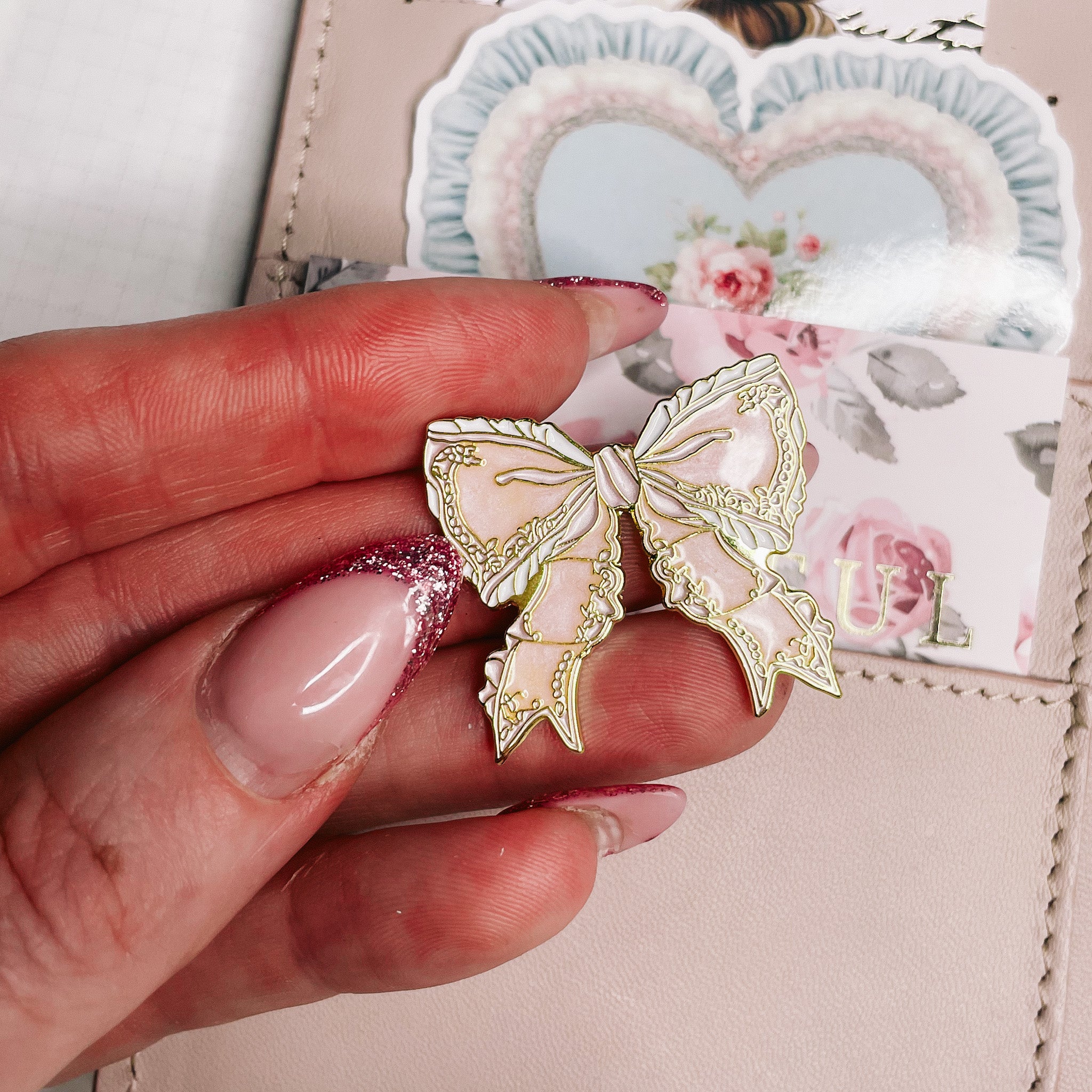 LACE BOW MAGNET CHARM | SHABBY CHIC COLLECTION – theroseylifeplanner