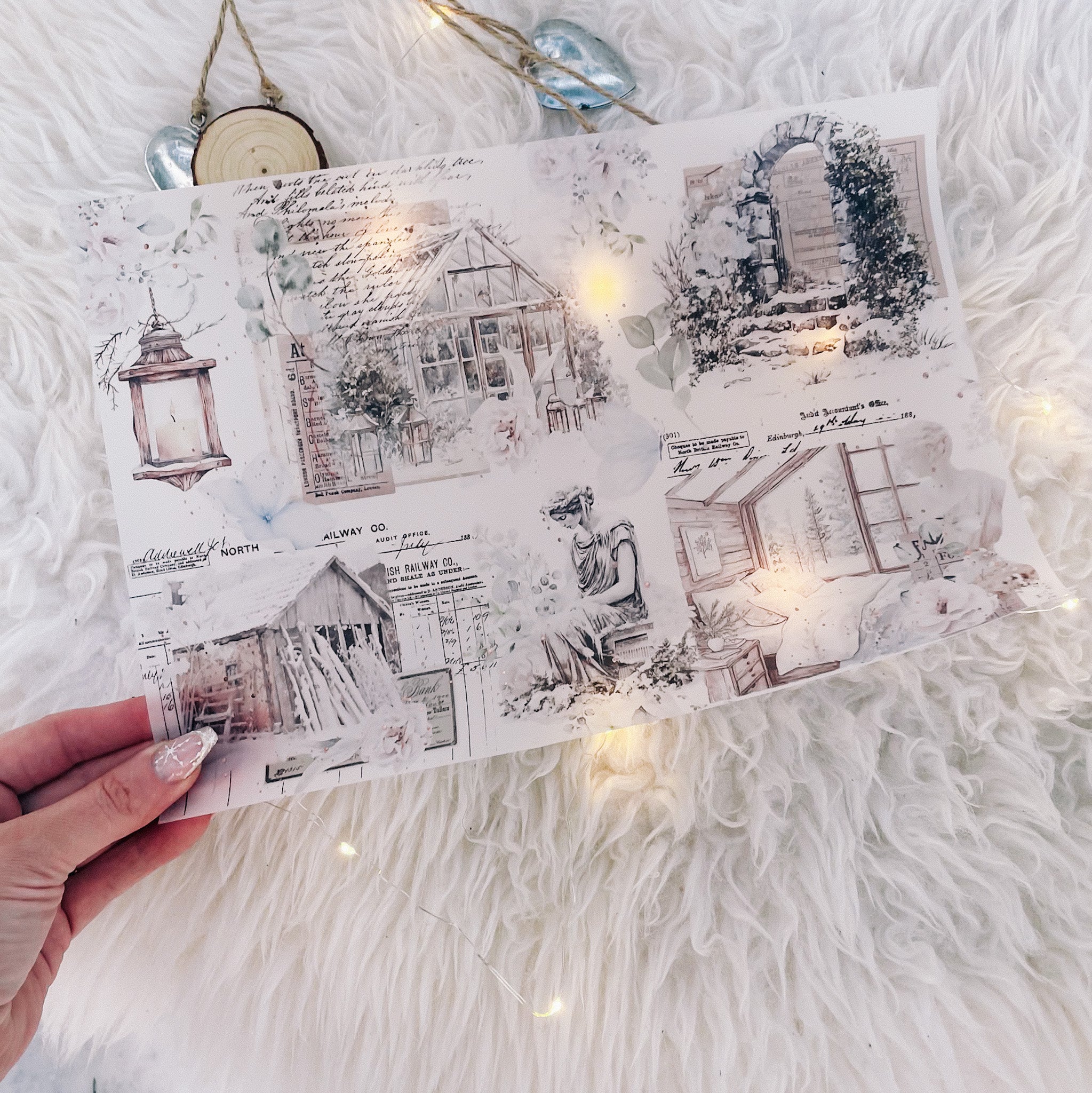 A4 DECO SHEET | VELLUM SCENES - Gold Foil | JAN25 – theroseylifeplanner