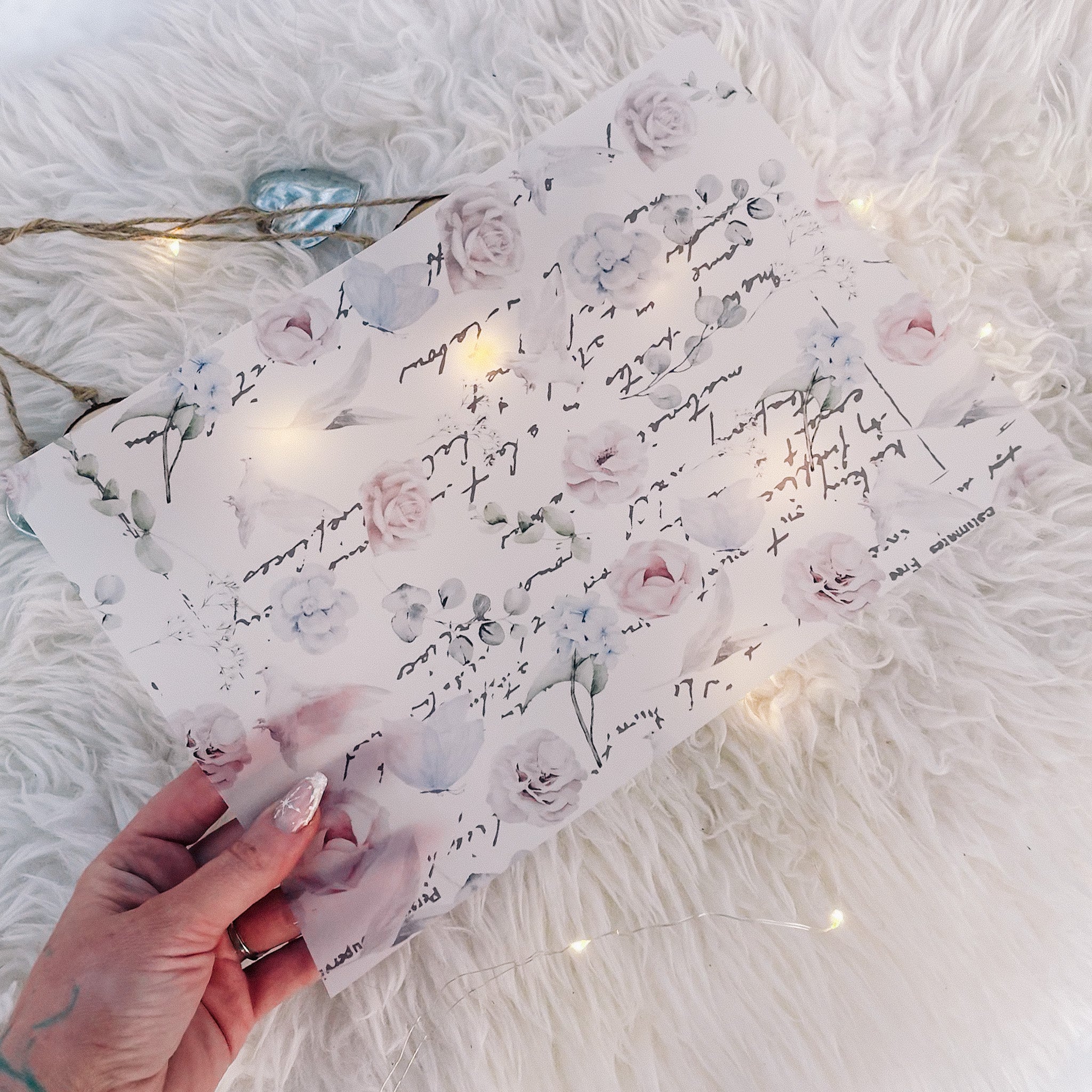 A4 DECO SHEET | FLORAL VELLUM - Gold Foil | JAN25 – theroseylifeplanner