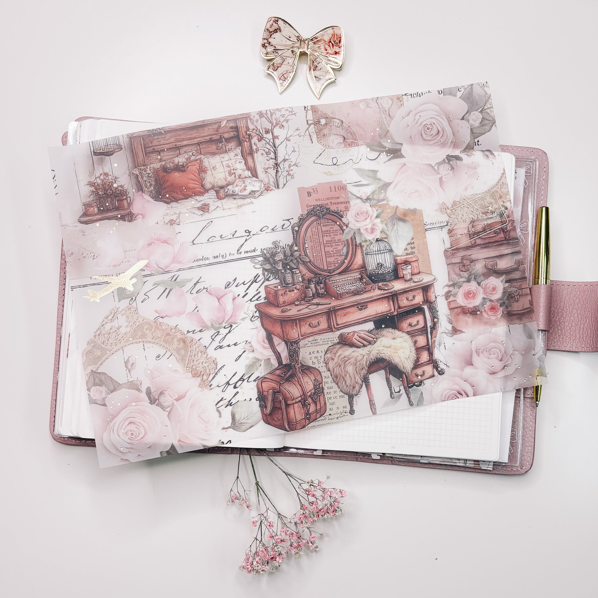 A4 DECO SHEET | VELLUM - Vintage Travel Collection – theroseylifeplanner