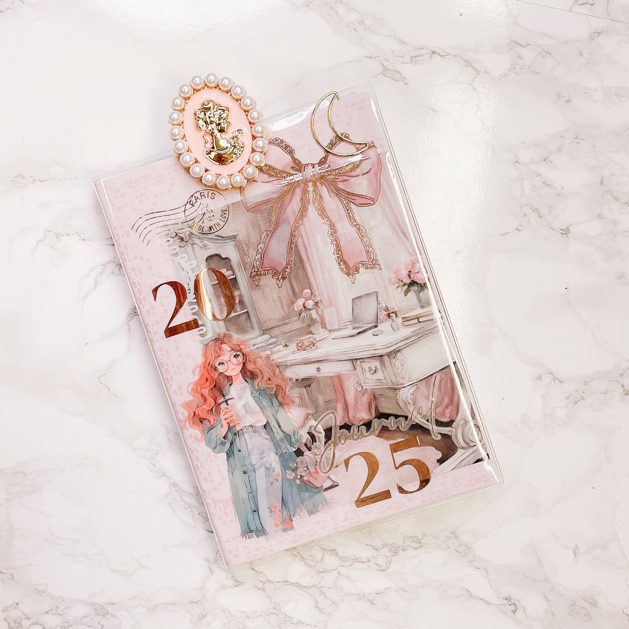 Pink and Pearl Journal clip – theroseylifeplanner