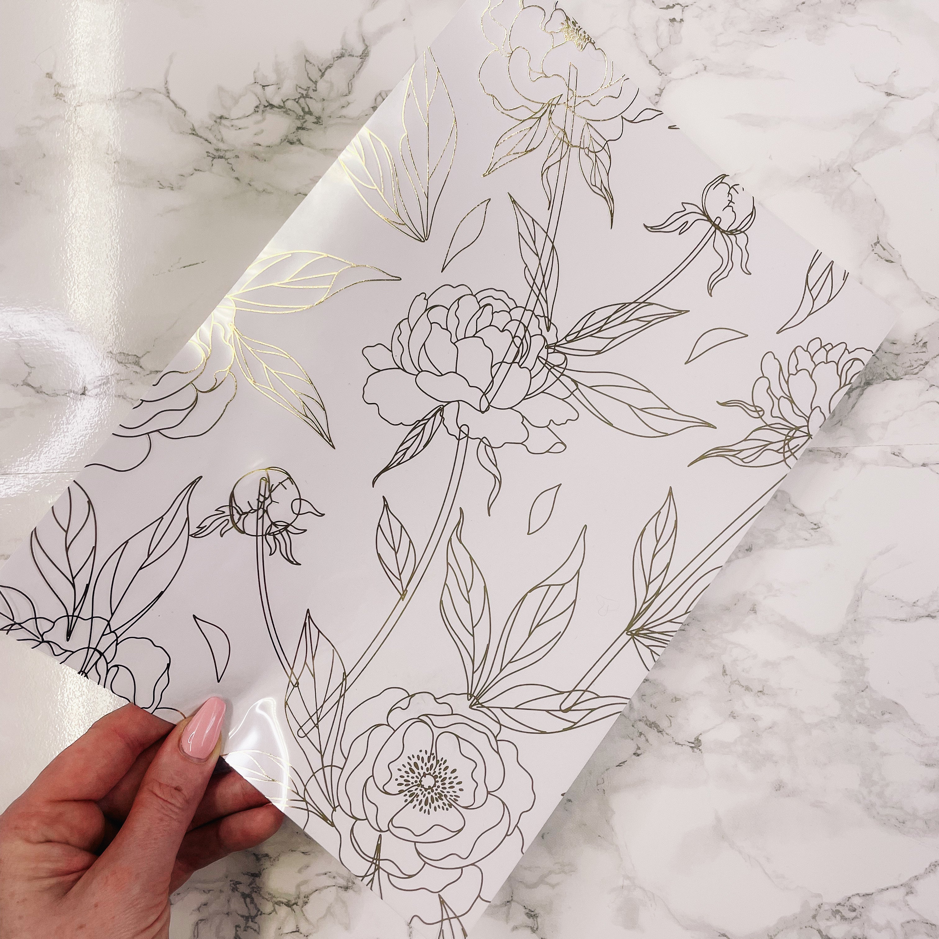 A4 DECO SHEET | ACETATE | AUG 24 - GOLD FOIL FRONT - SILVER BACK ...