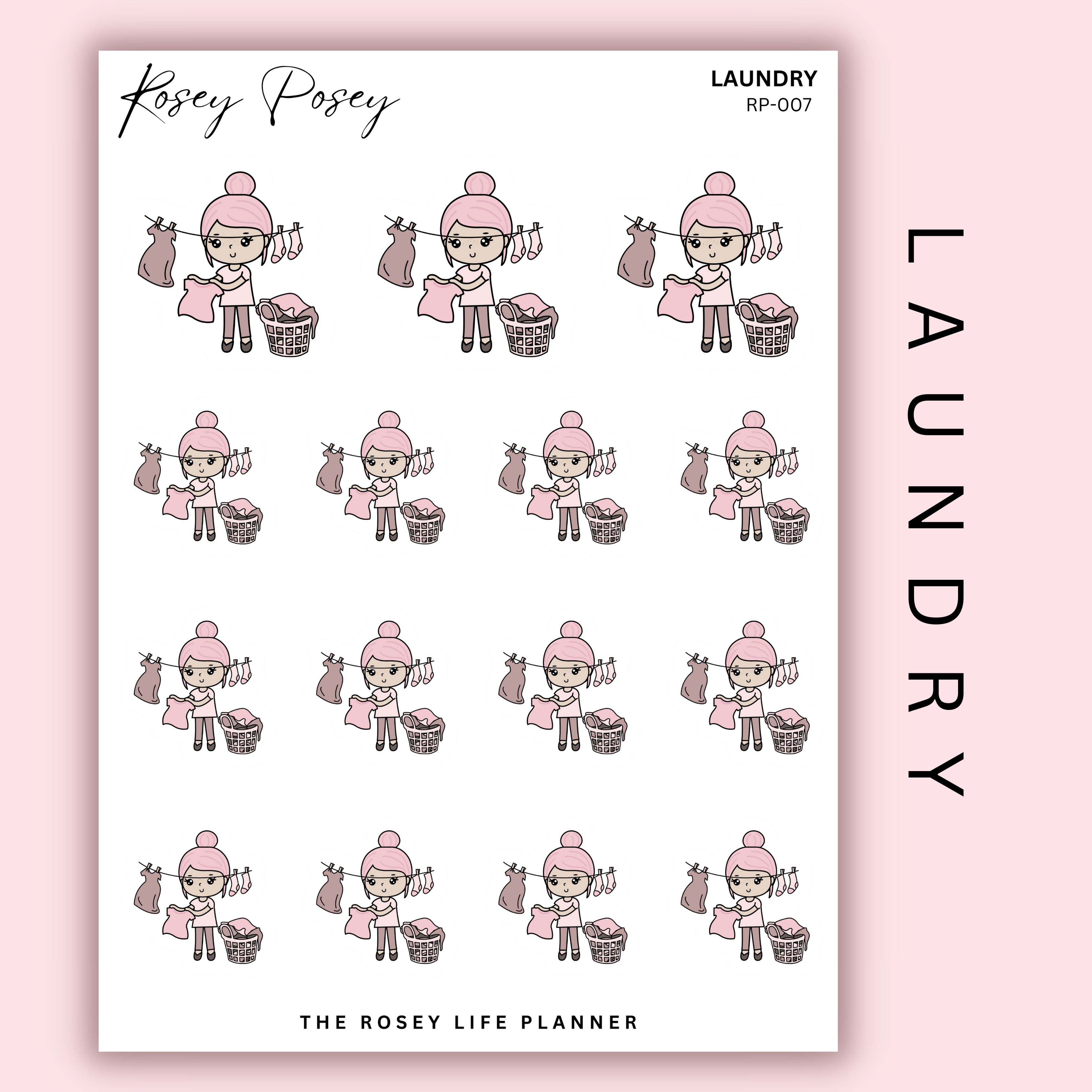 LAUNDRY | ROSEY POSEY | CLEAR MATTE & MATTE | RP-007 – theroseylifeplanner