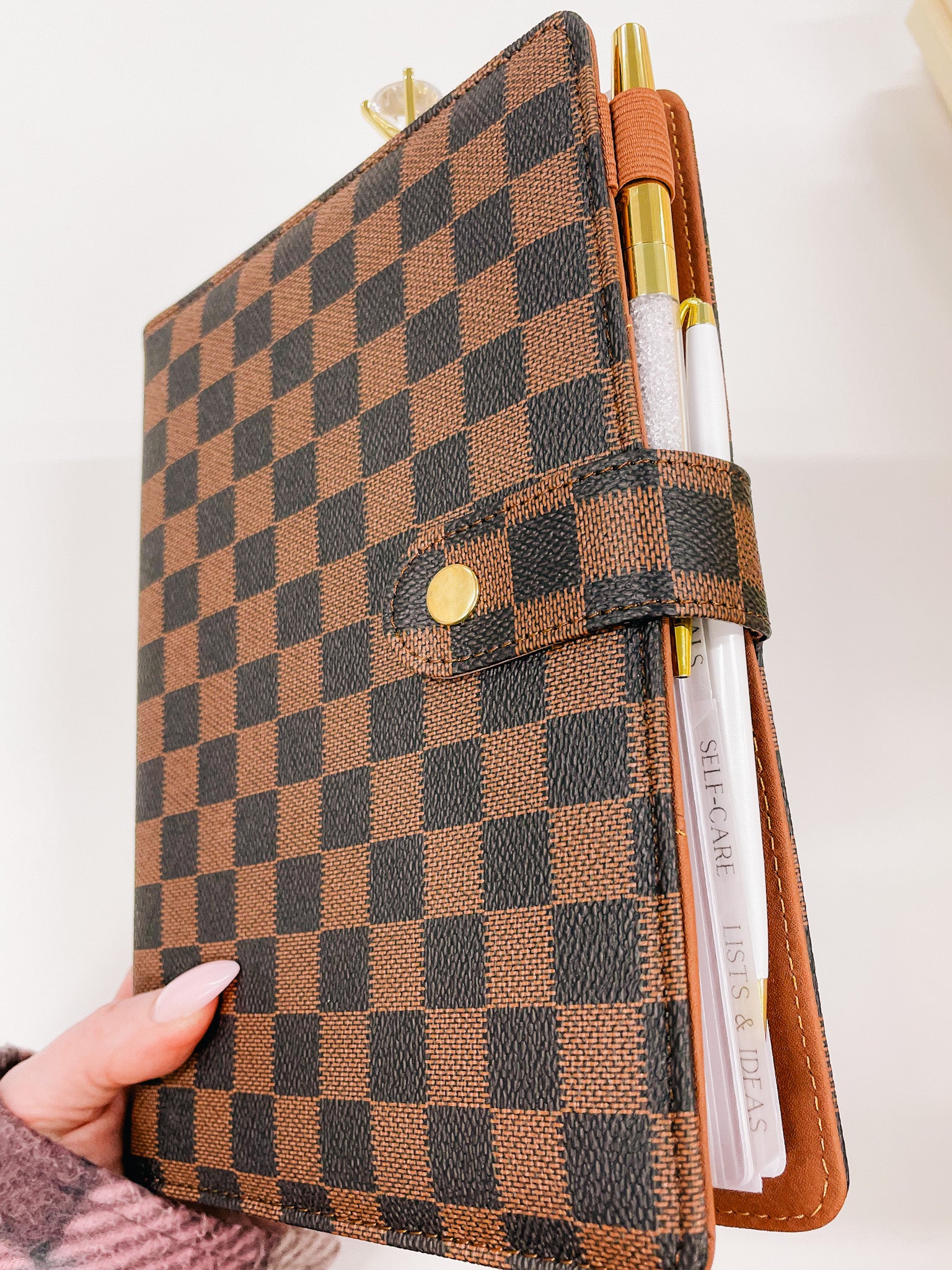 PLANNER COVER 2.0 Restock | CHECKERED BROWN | VEGAN LEATHER | AVAILABL ...
