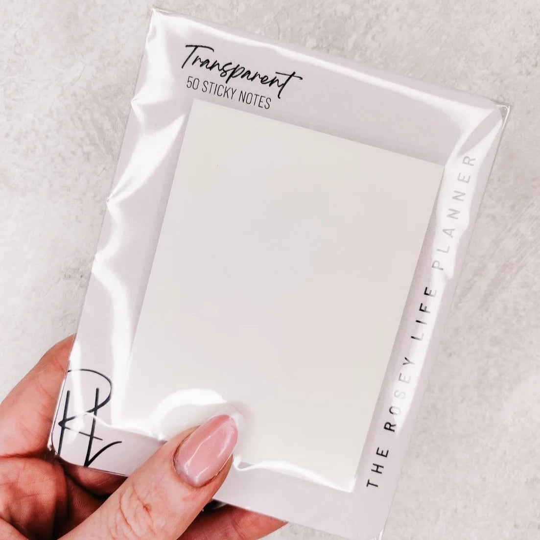 TRANSPARENT STICKY NOTES | MEMO PAD | 50 SHEETS | LARGE ...